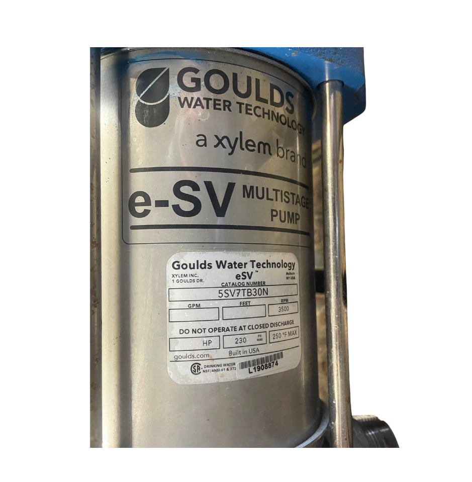 Goulds e-SV Series Vertical Multi-Stage Pump Hamilton — Industrial-Pump ...
