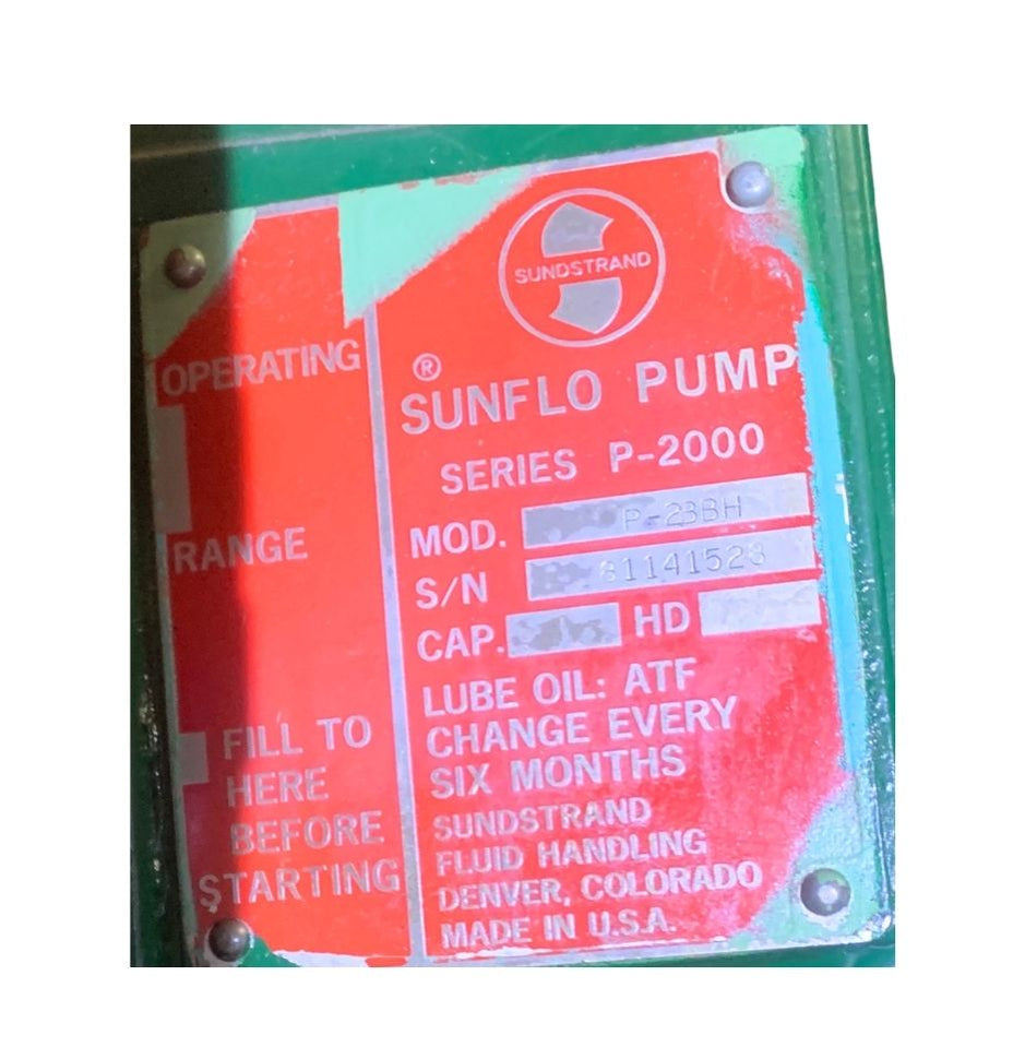 SUNFLO Pump P-2000 — Industrial-Pump-Parts