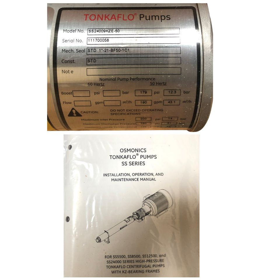 Tonkaflo Pump Model SS24009KZE-50 — Industrial-Pump-Parts